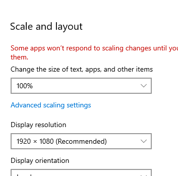 Incorrect projector/monitor display